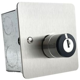 Two position waterproof keyswitch on stainless steel